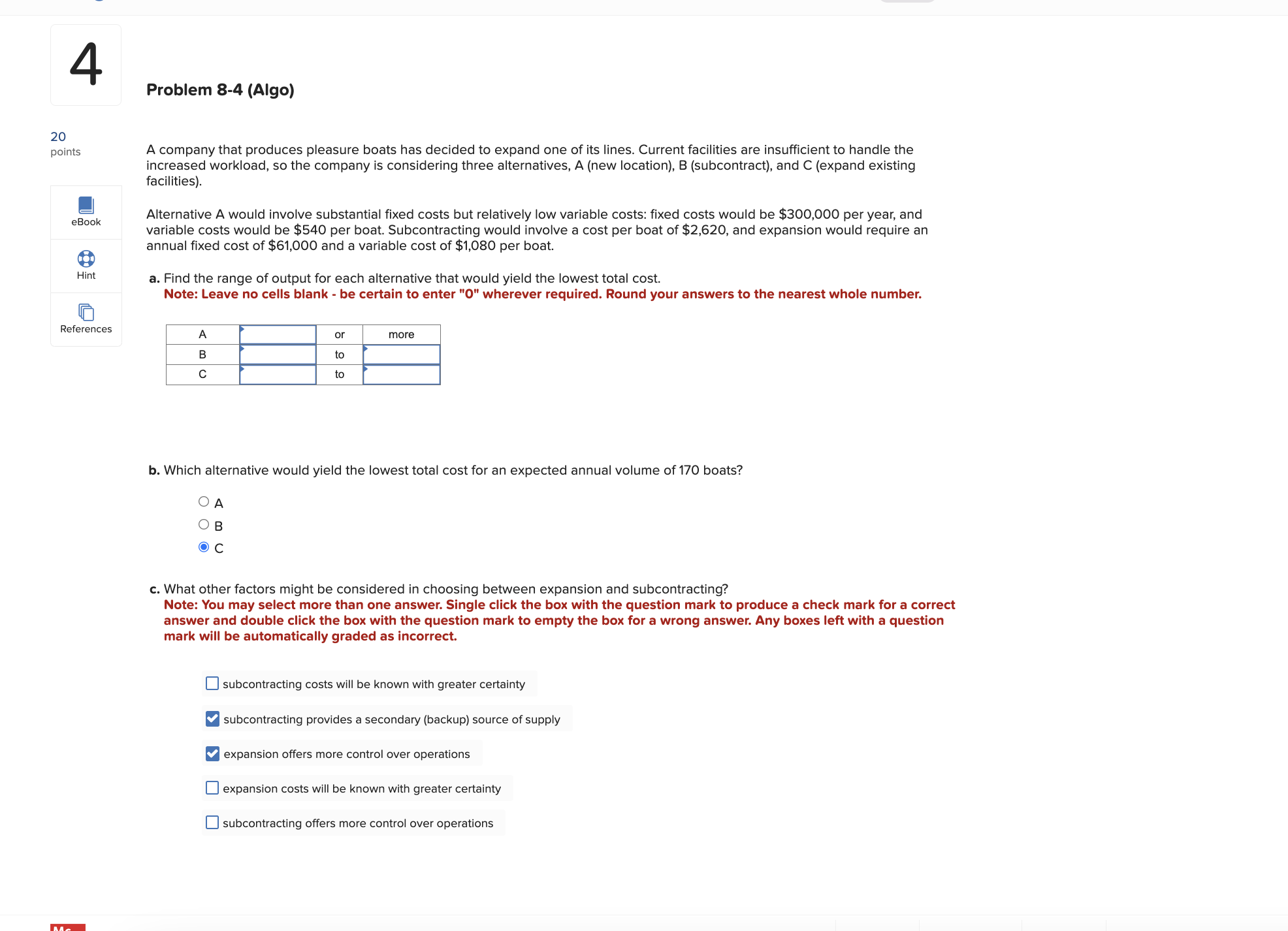 Solved Problem 8-4 (Algo)A company that produces pleasure | Chegg.com