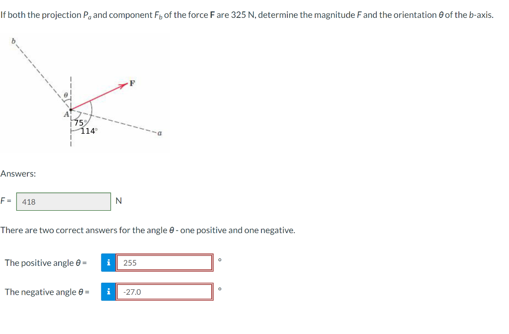 Solved If both the projection Pa and component Fb of the | Chegg.com