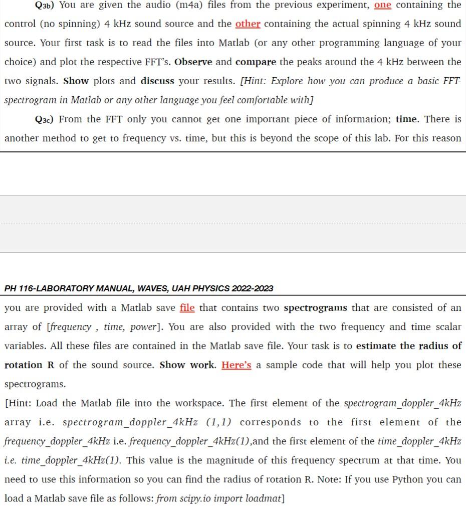 Solved 3b - files are just audio that is either oscillating | Chegg.com