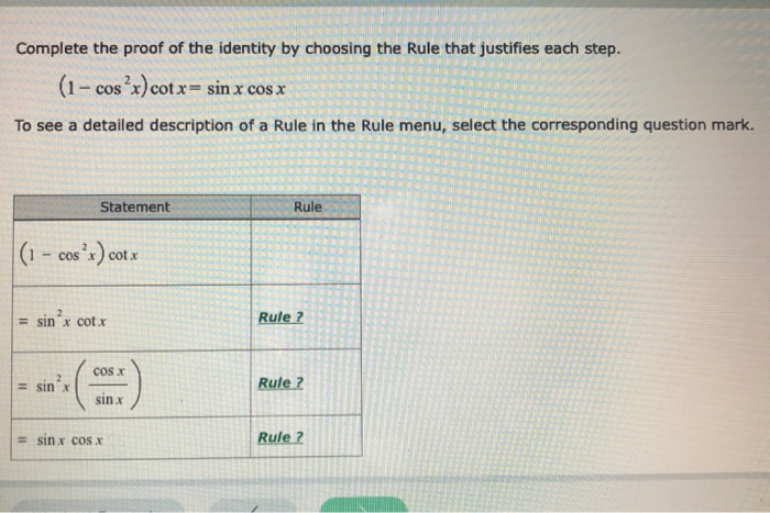 Solved Complete the proof of the identity by choosing the | Chegg.com
