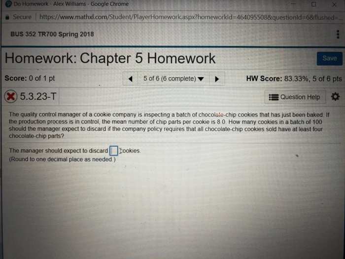 Solved Do Homework- Alex Williams-Google Chrome 읊 Secure l | Chegg.com