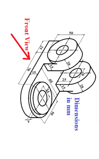 Sketch the front, top and right-side views of the | Chegg.com