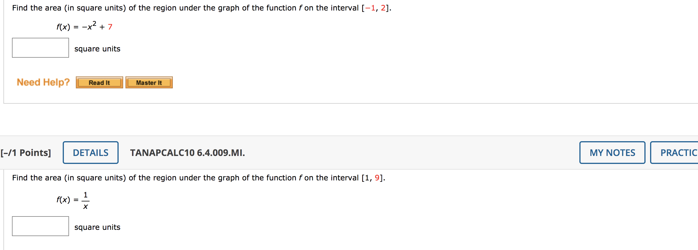 Solved Find the area (in square units) of the region under | Chegg.com