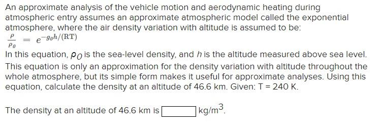 Solved At what value of the geometric altitude is the | Chegg.com
