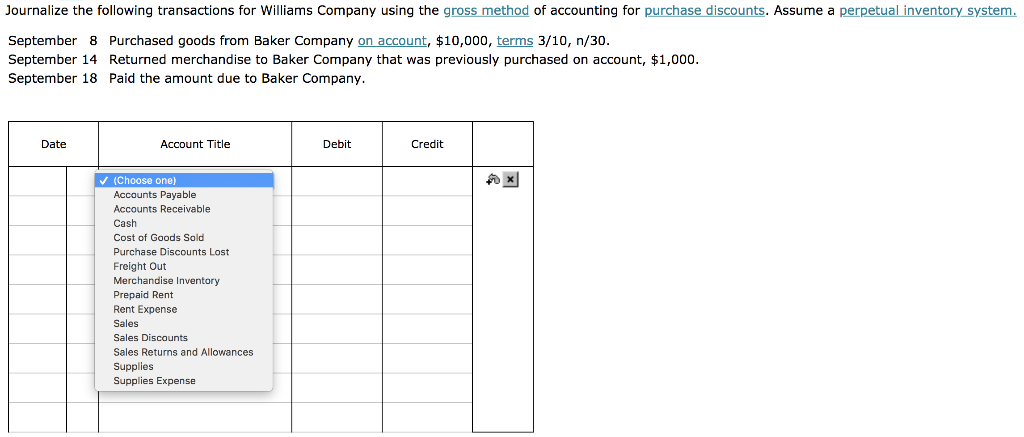 Solved Journalize the following transactions for Williams | Chegg.com Solved Journalize the following transactions for Williams | Chegg.com