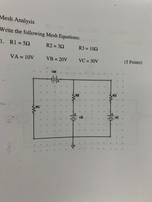 Solved Mesh Analysis Write the following Mesh Equations: 1. | Chegg.com