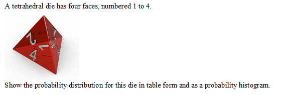 Solved A tetrahedral die has four faces, numbered 1 to 4. Z | Chegg.com