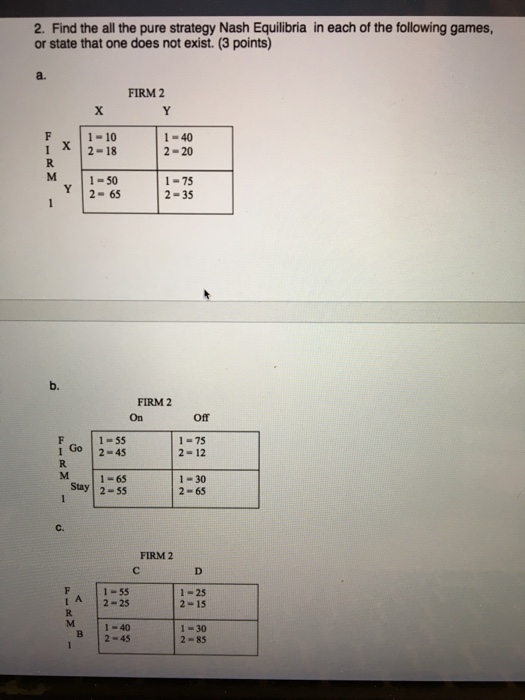 Solved Find the all the pure strategy Nash Equilibria in | Chegg.com