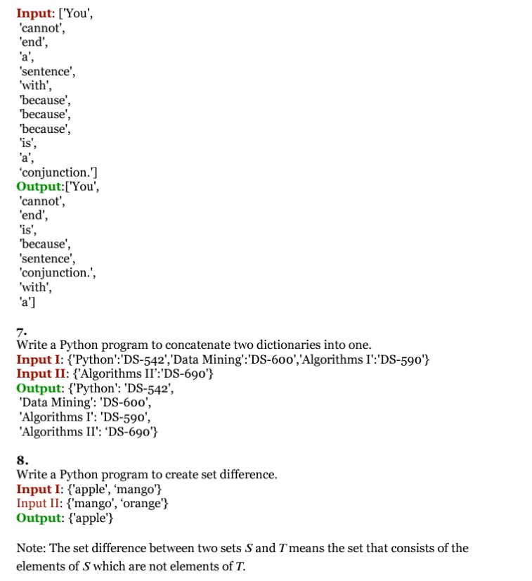 Solved Input: ['You', 'cannot', 'end', 'a', 'sentence', | Chegg.com