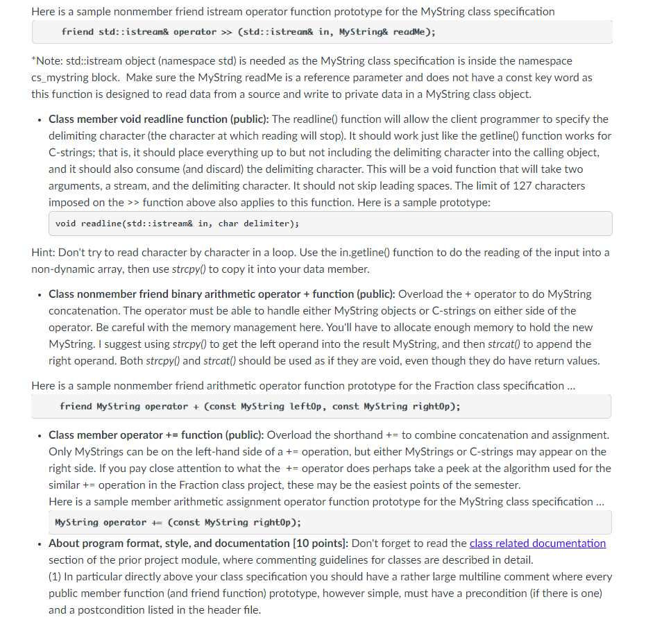 Solved Project 4 - MyString class with dynamic memory [60 | Chegg.com