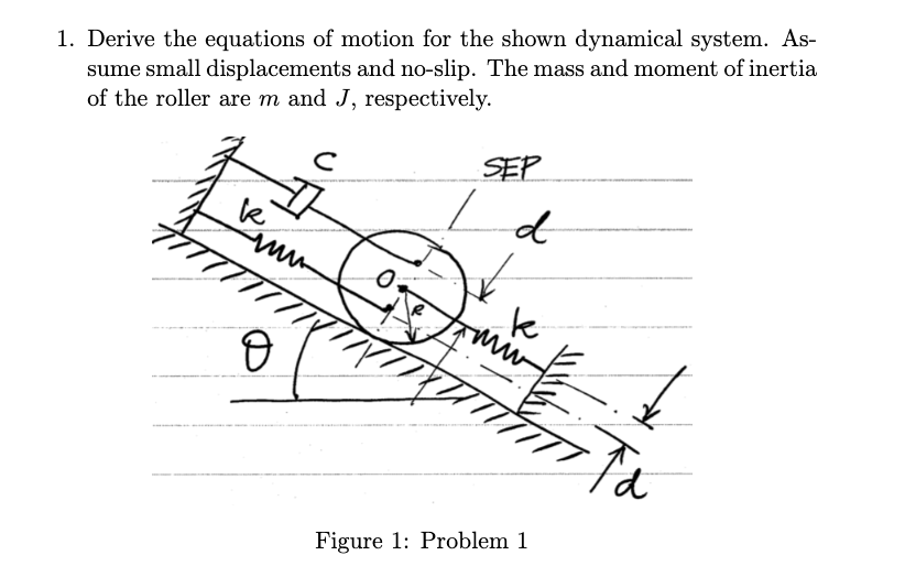[solved] Sep 1 Derive The Equations Of Motion For The Sh