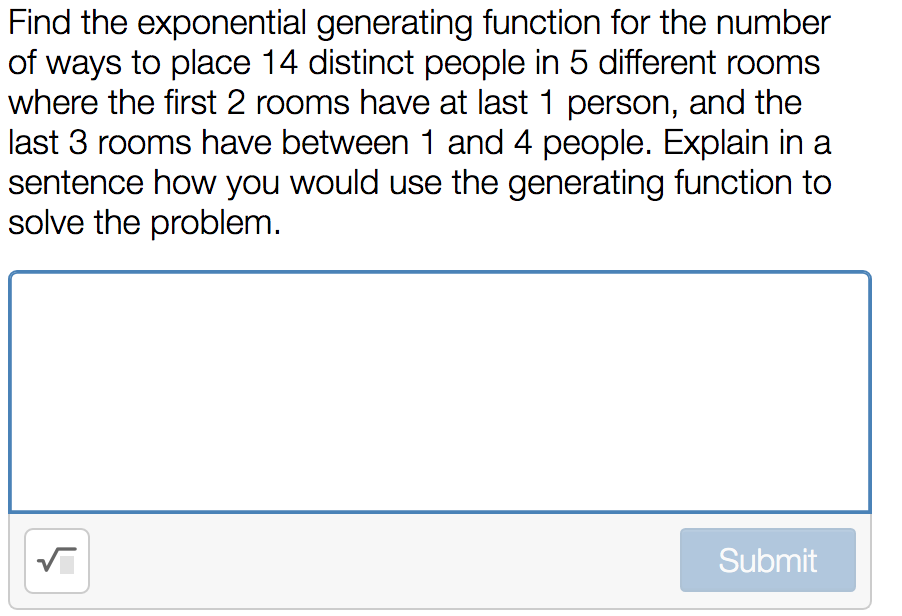 Solved Find the exponential generating function for the | Chegg.com