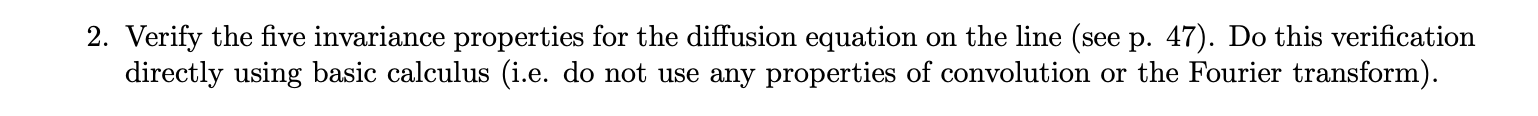 Solved 2. Verify the five invariance properties for the | Chegg.com