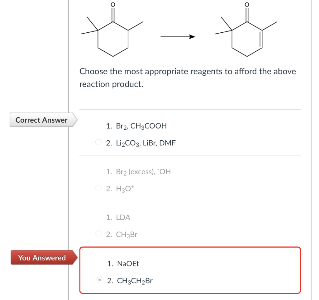 Solved Choose the most appropriate reagents to afford the | Chegg.com