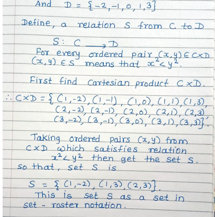 Solved And Define, a relation S from C to D S: C -D For | Chegg.com