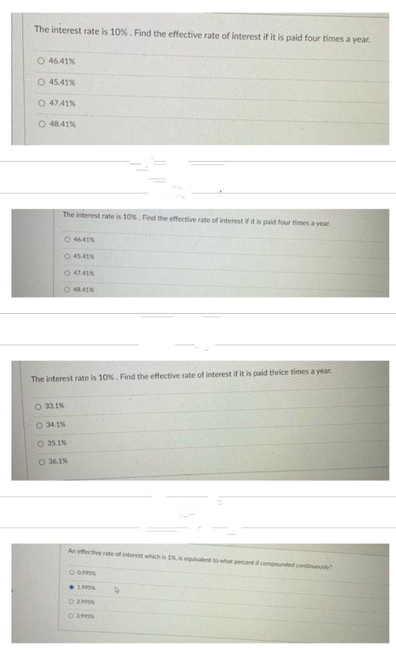 Solved The interest rate is 10% . Find the effective rate of | Chegg.com