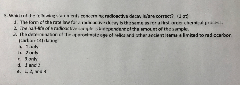 Solved 3. Which of the following statements concerning | Chegg.com