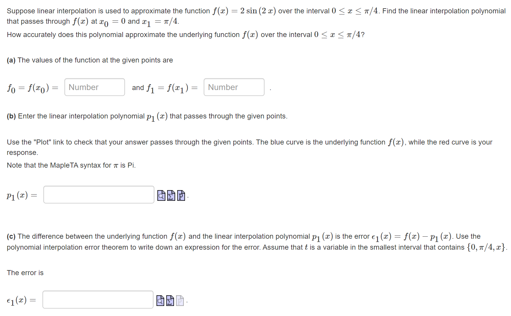 Solved Suppose linear interpolation is used to approximate | Chegg.com