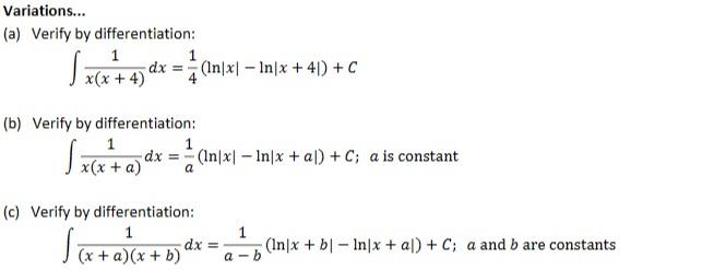 Solved (a) Verify by differentiation: | Chegg.com
