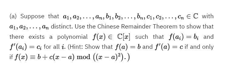 Solved (a) Suppose that ai, a2, ..., An, b1,b2, ..., br, C1, | Chegg.com