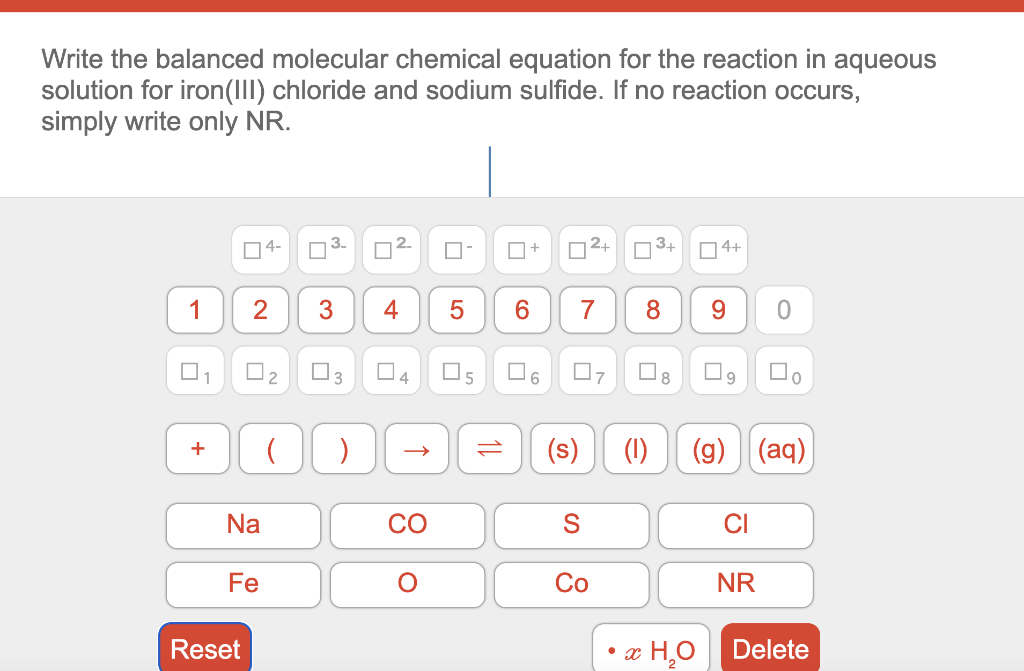 Solved Complete the balanced molecular chemical equation for | Chegg.com