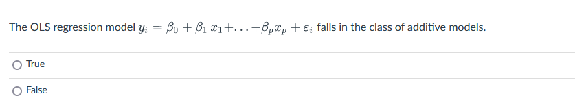 Solved The OLS regression model yi=β0+β1x1+…+βpxp+εi falls | Chegg.com