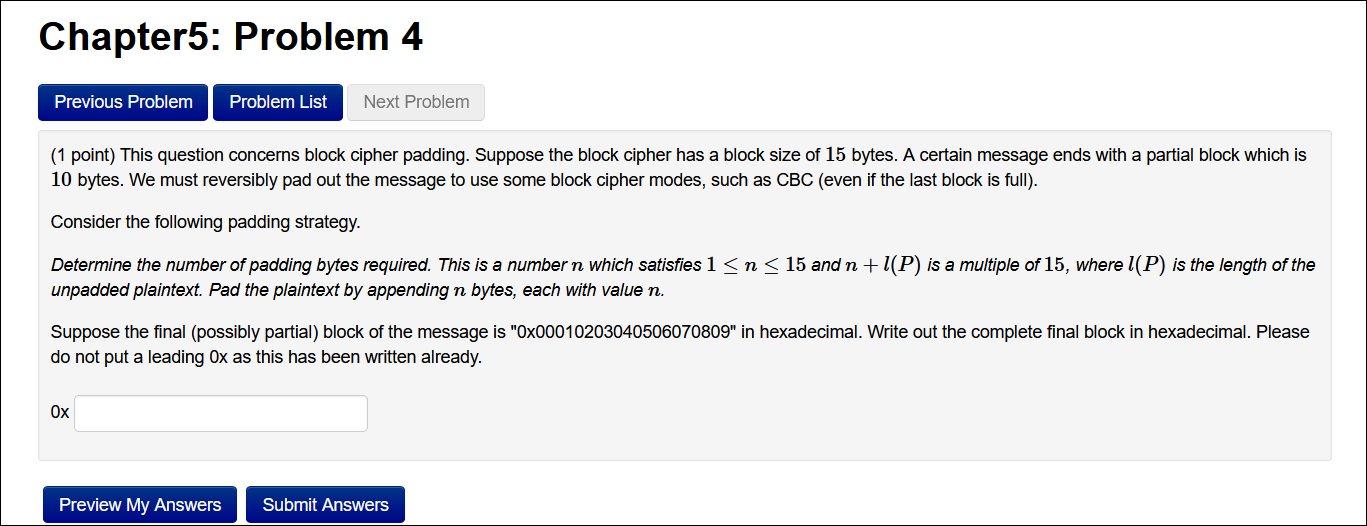 Solved Chapter5: Problem 4 Previous Problem Problem List | Chegg.com
