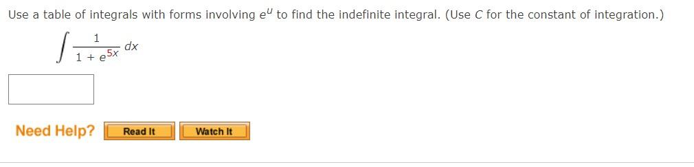 Solved Use a table of integrals with forms involving eu to | Chegg.com