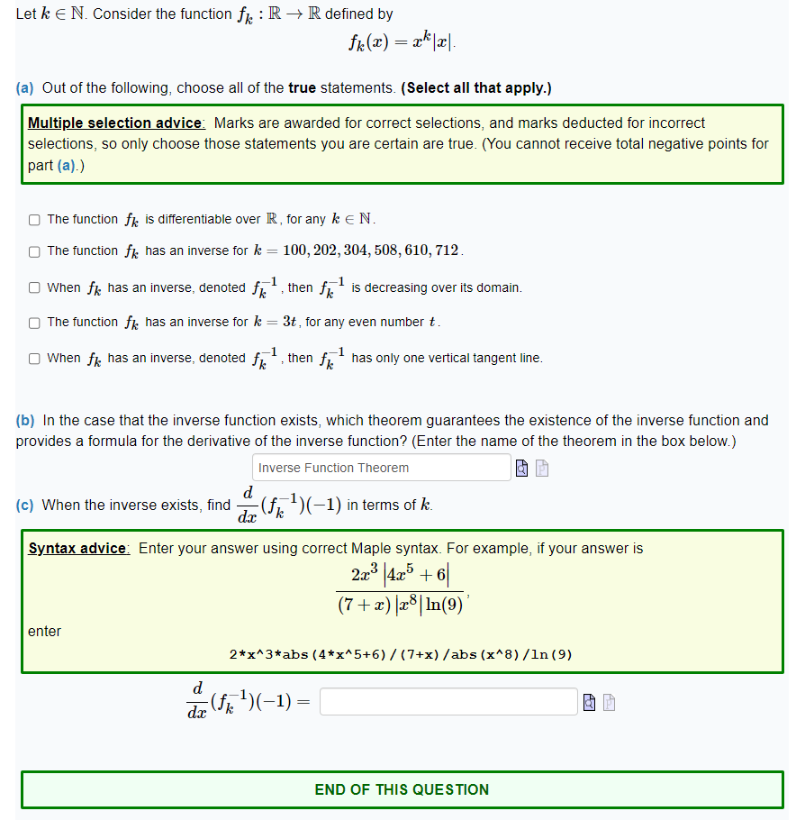 Solved Let kinN. Consider the function fk:R→R ﻿defined | Chegg.com