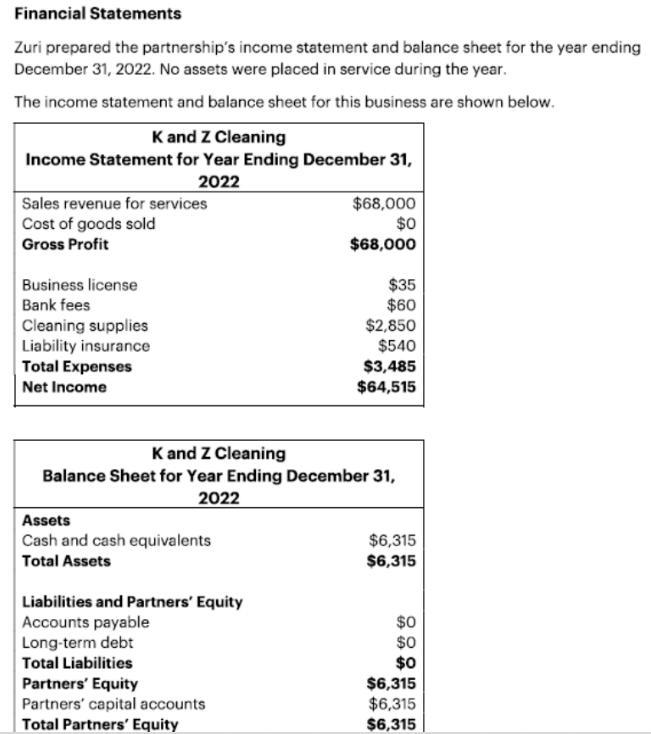 Solved What is the amount of K and Z Cleaning's 2022 | Chegg.com