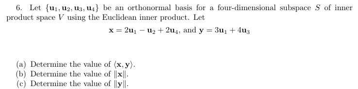 Let {u1,u2,u3,u4} be an ﻿orthonormal basis for a | Chegg.com