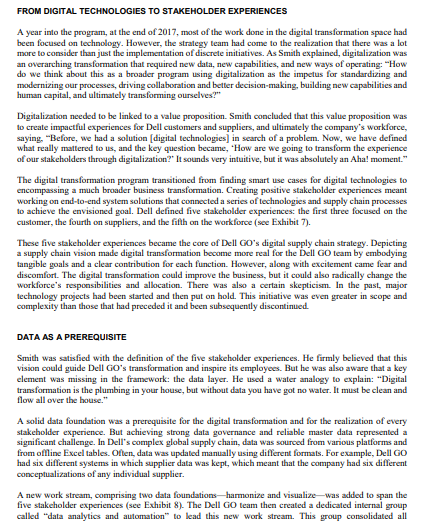 Solved For the following case of DELL : Roadmap of a Digital | Chegg.com