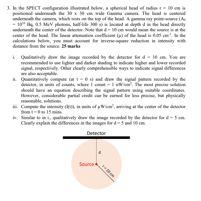 Solved 3. In the SPECT configuration illustrated below, a | Chegg.com