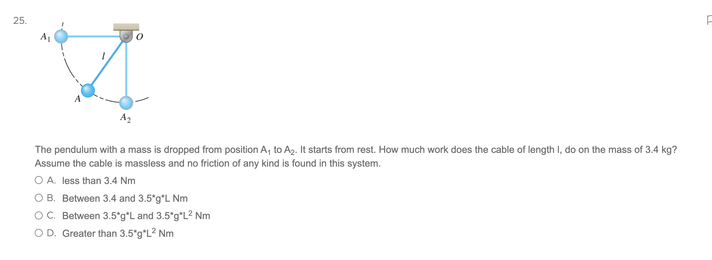 Solved The pendulum with a mass is dropped from position A1 | Chegg.com