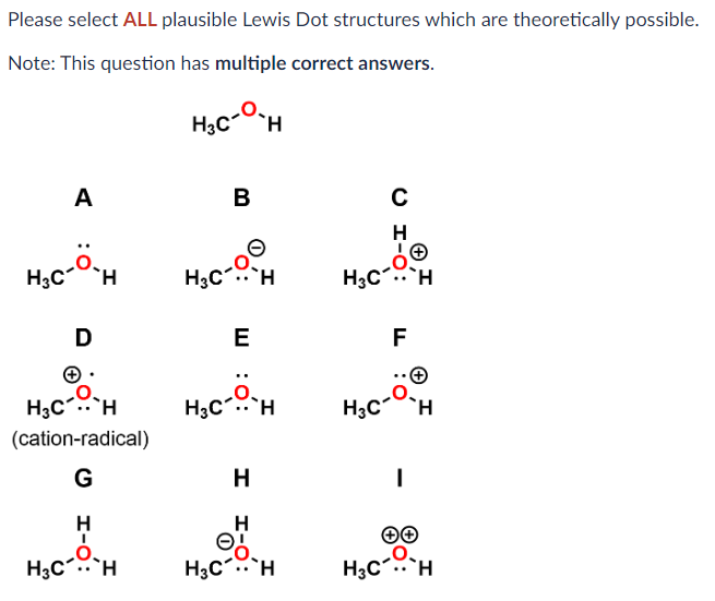 Solved Please select ALL plausible Lewis Dot structures | Chegg.com