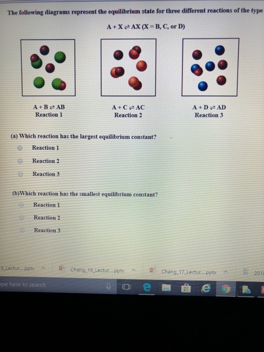 Solved The following diagrams represent the equilibrium | Chegg.com