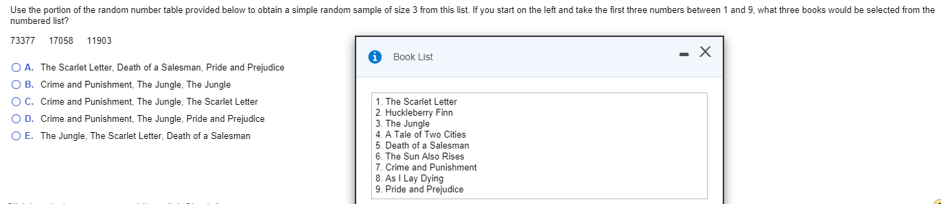 Solved Use the portion of the random number table provided | Chegg.com