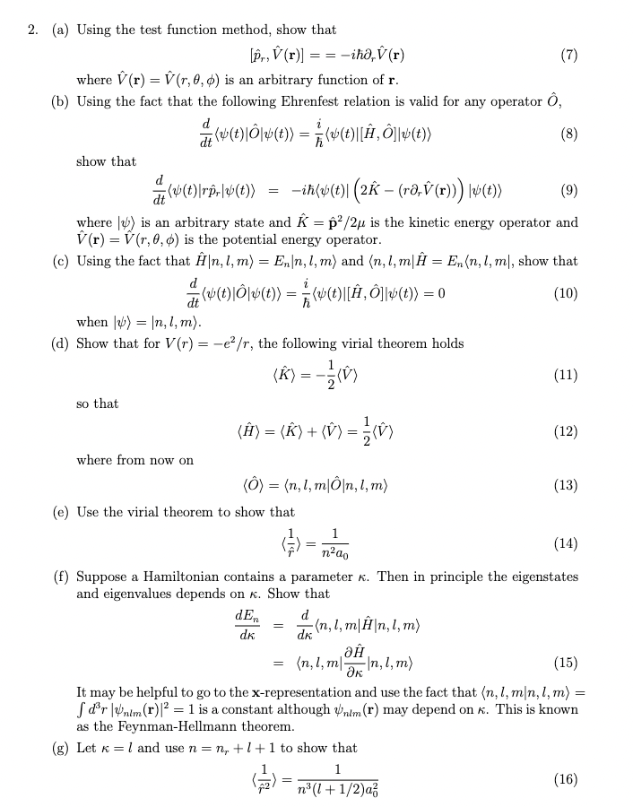 2. (a) Using the test function method, show that | Chegg.com