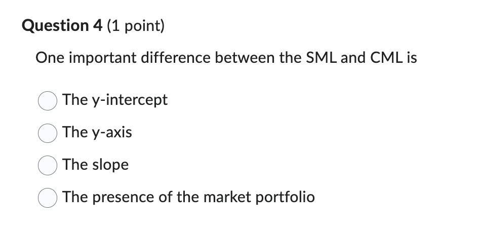 Question 4 (1 ﻿point)One important difference between | Chegg.com