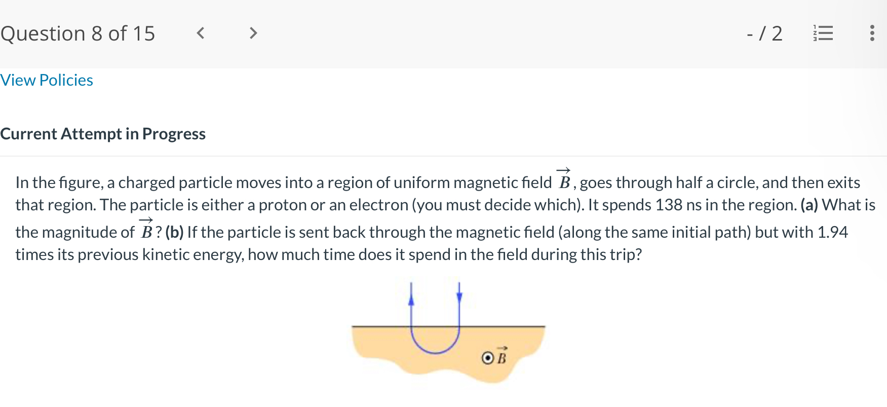 Solved In the figure, a charged particle moves into a region | Chegg.com