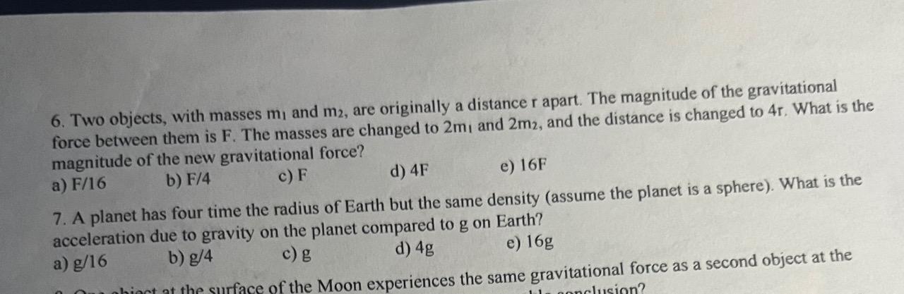 Solved 6. Two objects, with masses m1 and m2, are originally | Chegg.com