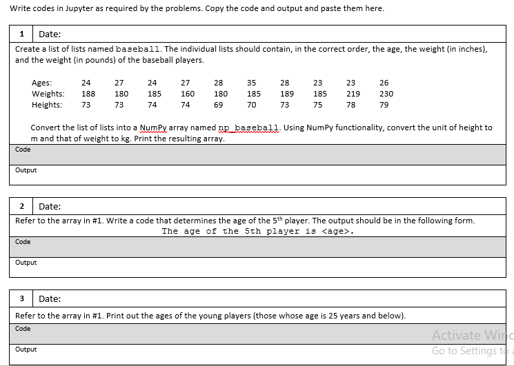 Solved Can you write codes in Jupyter and copy the code and | Chegg.com
