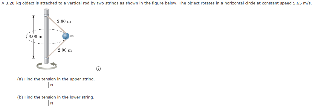 Solved A 3.20−kg object is attached to a vertical rod by two | Chegg.com