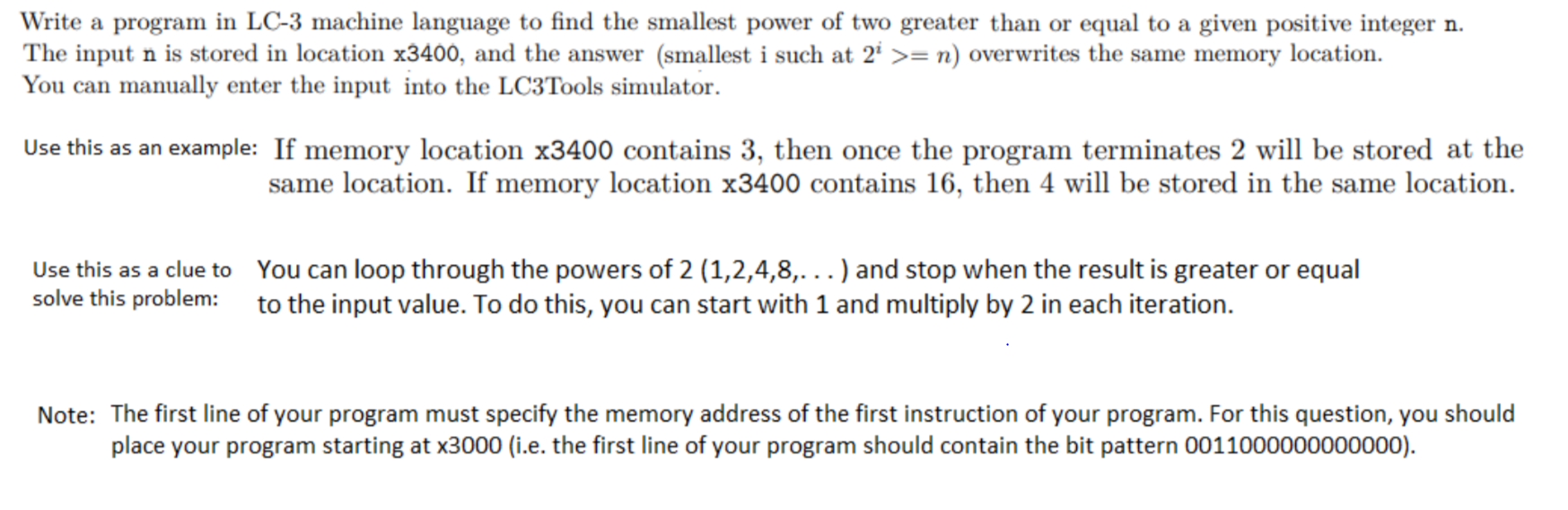 Write a program in LC-3 machine language to find the | Chegg.com