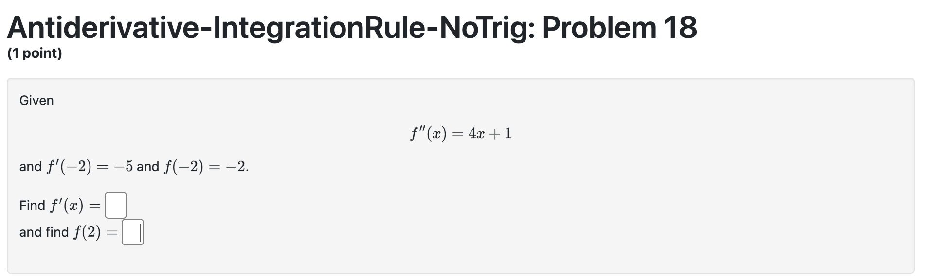 Solved Antiderivative-IntegrationRule-NoTrig: Problem 18 (1 | Chegg.com