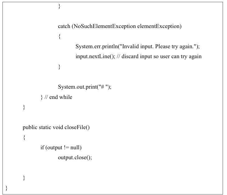 Task 1: Class CreateTextFile uses a Formatter to | Chegg.com