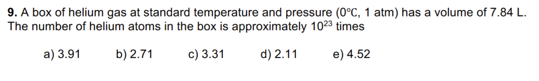 Solved A box of helium gas at standard temperature and | Chegg.com