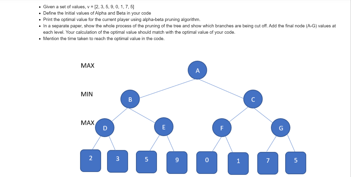 Solved • Given a set of values, v = (2, 3, 5, 9, 0, 1, 7,5] | Chegg.com