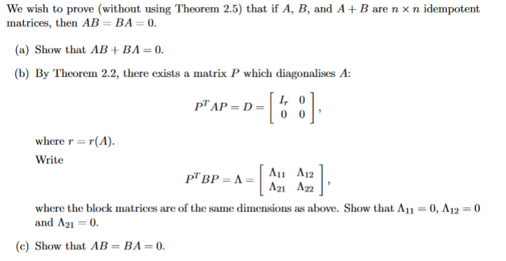 Solved We wish to prove (without using Theorem 2.5) that if | Chegg.com