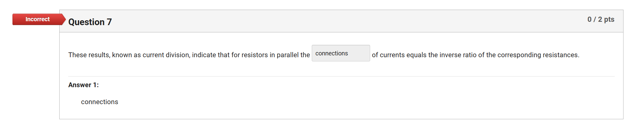 Solved Question 7These results, known as current division, | Chegg.com